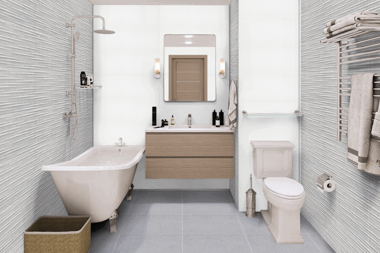 Płytki podłogowe/ścienne szare fale beton Porcelanosa Dover - iglazura24.pl